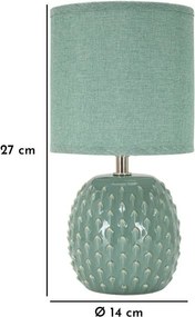 Světle modrá keramická stolní lampa s textilním stínidlem (výška 27 cm) Pontus – Mauro Ferretti