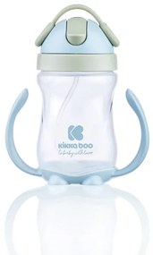 KikkaBoo Hrnek se silikonovým brčkem 300 ml 12 m+ Blue