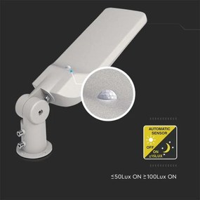 LED Pouliční lampa se senzorem soumraku LED/100W/230V 6500K IP65 šedá