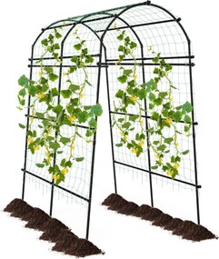 Costway 230 cm vysoký zahradní oblouk pro popínavé rostliny s šplhací pomůckou