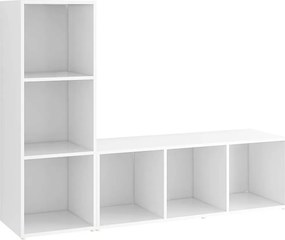 TV skříňky 2 ks bílé 107 x 35 x 37 cm dřevotříska 3079934
