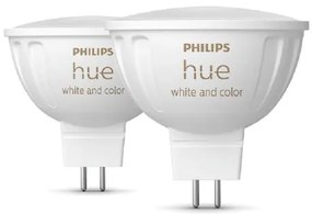 Philips Hue Smart žárovky - Chytrá LED žárovka GU5,3, MR16, 6,3 W, stmívatelná, bílé i barevné světlo, 2 ks 929003575302