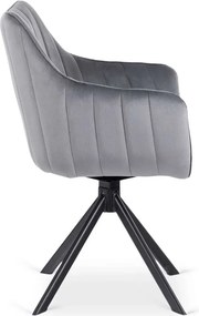 Jídelní židle Pinzo Velvet, šedá