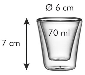 Dvoustěnná sklenice myDRINK 70 ml, 2 ks