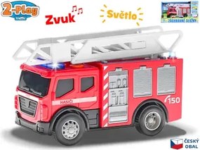 2-PLAY TRAFFIC Hasičské auto s žebříkem / Volný chod / Na baterie / Sv