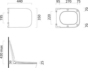 Sapho, NUBES WC sedátko, Soft Close, bílá/chrom