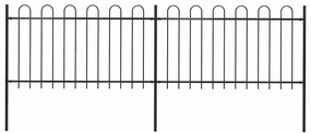 Zahradní plot s obloukem nahoře ocelový 337 x 100 cm černý 277657