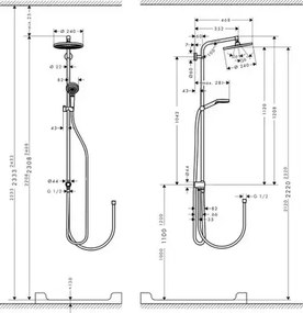 Hansgrohe Crometta - Sprchový set 240 Showerpipe pro renovace | 1proud