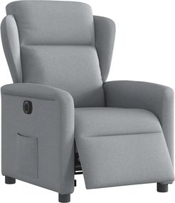 Elektrické polohovací křeslo světle šedé textil 3303114