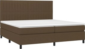 Box spring postel s matrací tmavě hnědá 200x200 cm textil 3141964