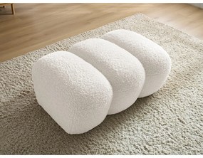 Bílá podnožka z textilie bouclé Hippolyte – Bobochic Paris