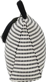 Krémovo-černá bavlněná dveřní zarážka Stripe - 10*21*17cm