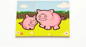 Teddies Puzzle Moje první zvířátka dřevěné 18 dílků pro nejmenší v krabičce 13x11,5x4,5cm 12m+ MPZ
