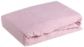 ELASTICKÉ FROTÉ PROSTĚRADLO S GUMOU 200X220 CM, VÝŠKA 20 CM PÚDROVĚ RŮŽOVÁ