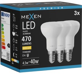 Mexen Nova 3x LED žárovka E14, R50, 4,5W, Teplá - 3000K, 470 lm - L103-E14-0530-01x03