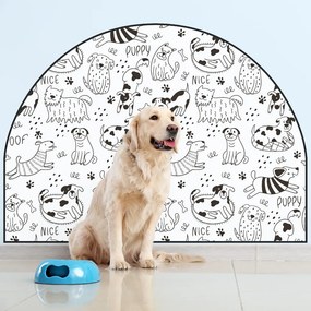 PIPPER. Ochranná textilní nálepka na zeď - Oblouk - Veselí psi Velikost: 120x96cm, Jméno: Bez jména