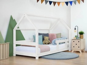 Benlemi Domečková postel TERY 90x200 cm + regál KTERY v bílé barvě