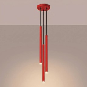 Sollux Lighting Závěsné svítidlo PASTELO 3P červené