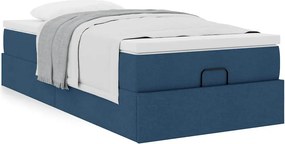 Osmanský rám postele s matrací modrá 100x200cm textil 3311091