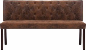 Lavice 148,5 cm hnědá umělá semišová kůže 288571