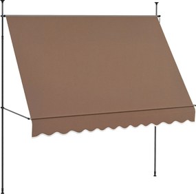 Outsunny Skládací Manuální Markýza 3x1,2m Exteriérová Terasová Rolovací Markýza s Nastavitelnou Výškou a Kličkou 210-300 cm Bez Vrtání UV30+ Ochrana p