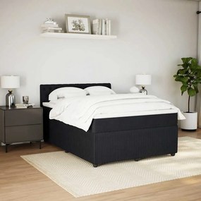 Box spring postel s matrací černá 160x200 cm samet 3290090