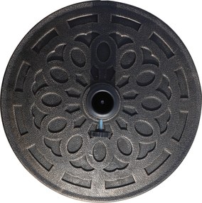 Outsunny Stojan na slunečník z pryskyřice 14kg, Kulatý držák slunečníku, Záťaž pro slunečníky s průměrem tyče 38mm/48mm, do balkónu, terasy, zahrady,