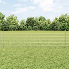 Svařovaná drátěná plotovina s tyčkami 10 x 0,5 m Stříbrná 3336316