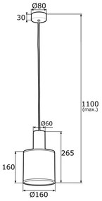 Argon 4248 - Lustr na lanku HERMAN 1xE27/15W/230V mosaz/černá