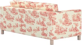 Potah na pohovku IKEA  Karlanda rozkládací, krátký barva červená látka vzorované
