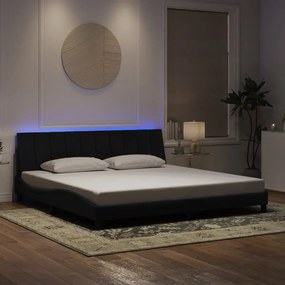 Rám postele s LED osvětlením bez matrace Hanko černý 200 x 200 cm samet 3213801