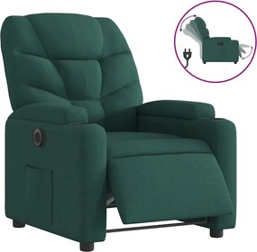 Elektrické polohovací křeslo tmavě zelené textil 3204578