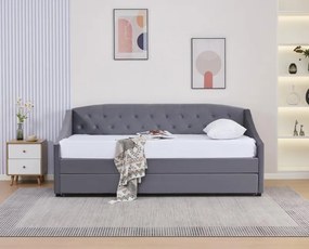 Rozkládací postel 90x200, šedá, ALODA Kondela 0000399617