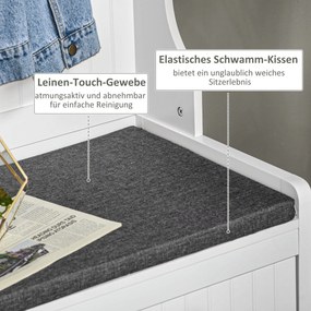 HOMCOM 2-in-1 Stojan na kabáty, Clothes Rack se 4 háčky, Skříňka s botníkem a policemi, Stojan na kabáty s protišmykovou ochrany, do předsíně, chodby…