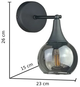 Nástěnné svítidlo STAR 1xE27/60W/230V černá/kouřová černá