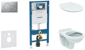 Geberit Duofix - Set předstěnové instalace, klozet Alpha se sedátkem, tlačítko Sigma01, matný chrom 111.300.00.5 ND3