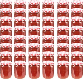 vidaXL Zavařovací sklenice se mi víčky 48 ks 230 ml [50798] Barva: Červená