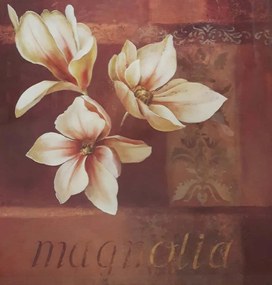 ART-STYLE Obrázek 50x50, magnolie II., rám sv. dub - červotoč