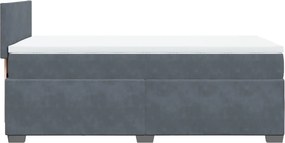 Box spring postel s matrací tmavě šedá 90x200 cm samet 3288505