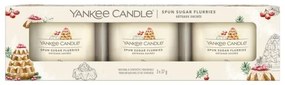 Yankee Candle Sada Votivní svíčky ve skle Spun Sugar Flurries, 3 x 37 g
