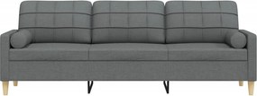 3místná pohovka s polštáři tmavě šedá 210 cm textil 3278202