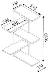 Rohová nástěnná police CANIKO 109x51,5 cm hnědá