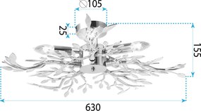 Toolight Rea, Stropní svítidlo EBT021-5C CHROME, OSW-01220