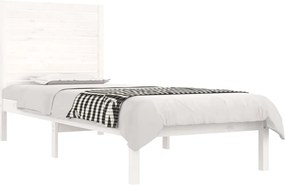 Rám postele bílý masivní dřevo 90 x 190 cm jednolůžko 3104574