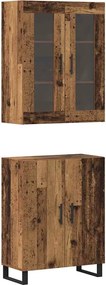 Vysoký bufet 2 ks Staré dřevo 69,5 x 34 x 180 cm 3394521