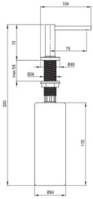 Deante Dispenser, pro dishwashing liquid