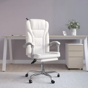 Polohovací kancelářská židle bílá umělá kůže