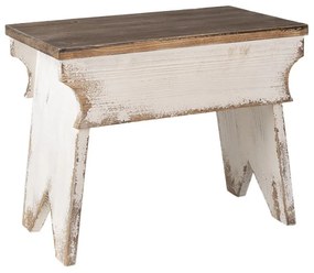 Bílý dřevěný stolík Gerke s patinou na květiny – 47x29x38 cm
