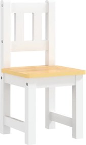 vidaXL 3dílná sada dětského stolu a židlí MDF [10410] Barva: Bílá a béžová