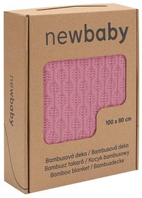 Bambusová pletená deka New Baby se vzorem 100x80 cm pink Růžová